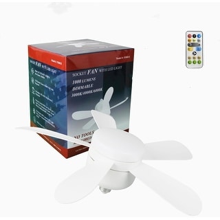 Socket Fan Lights, 16 Inch Ceiling Fans with Lights, Dimmable Remote ...