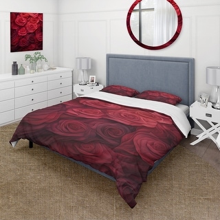 Designart "The beauty of red roses" Roses Bedding Cover Set ...