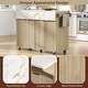 Anmytek Mobile Kitchen Island Cart with Drop Leaf Faux Marble ...