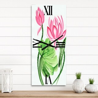 Designart 'Lotus and The Dragonfly II' Traditional Metal Wall Clock ...