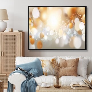 Designart "Gold And White Fractal Tsunami III" Fractals Framed Wall ...