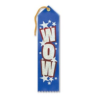 Pack of 6 Blue "WOW Award" School Award Ribbon Bookmarks 8" - Bed Bath ...