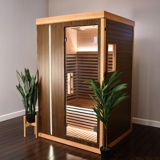 ALEKO 2 Person Hemlock Far Infrared Indoor Sauna Spa with Chromotherapy ...