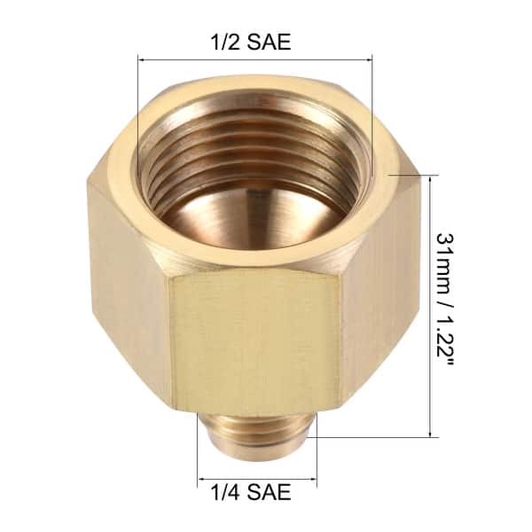 Pipe fitting, 1/4 SAE Flare Male 1/2 SAE Female Thread, Adapter, 2Pcs ...