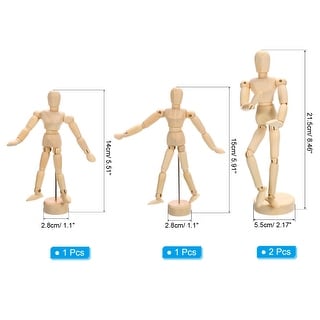 4Pcs Wooden Mannequin Figure, Artist Drawing Manikin Model Flexible ...