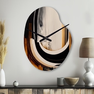 Designart - Gold Touch Art Deco IV - Abstract Large Wall Clock in Pear ...