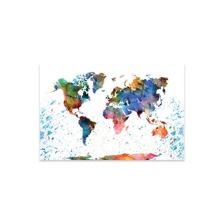 Colorful World Map Print On Acrylic Glass by WallDecorAddict - Bed Bath ...