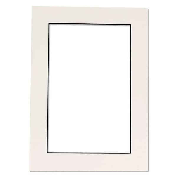 11x17 Mat for 8.5x11 Photo - White with Black Core Matboard for Frames ...