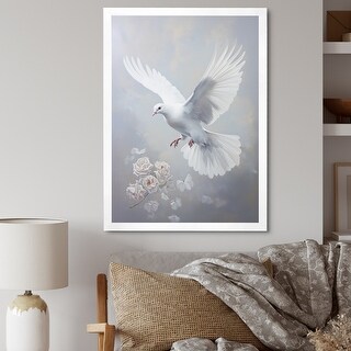 Designart "Tranquil Dove Harmony I" Dove Framed Wall Decor - Bed Bath ...