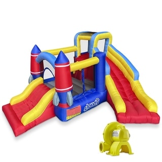 Rocket Bounce House for Kids w Blower Two Slides Large Jump Area - Bed ...
