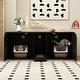 Dual-Compartment Cat Litter Box Enclosure Multi-Functional Furniture ...