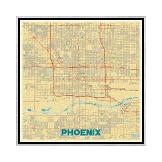 iCanvas "Phoenix Retro Urban Blueprint Map" by Hubert Roguski Framed ...