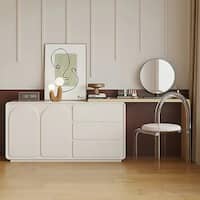 Extendable Large Storage Cream Versatile Modern Makeup Vanities - On Sale - Bed Bath & Beyond ...