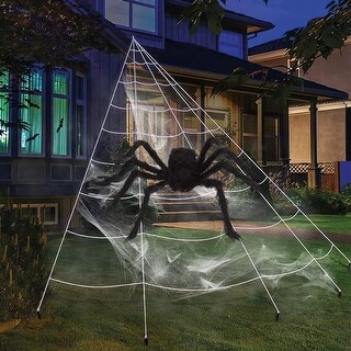 200" Giant Fake Spider with Triangular Spider Web and 40g Stretchy ...
