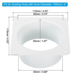 4" Dryer Vent Wall Plate Adapter Dryer Base Connector Air Duct Flange ...
