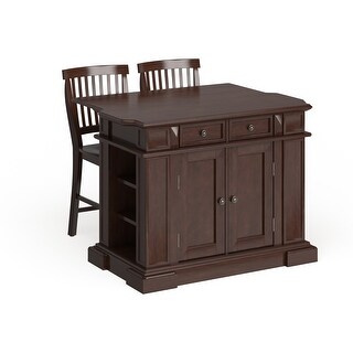 Gracewood Hollow Ruddick Cherry Kitchen Island and Stools - Bed Bath ...