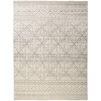 HomeRoots 12' X 15' Ivory Tan And Gray Geometric Hand Knotted Area Rug ...