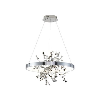 1-Light Chrome Metal LED Chandelier With Acrylic Diffuser - Bed Bath ...