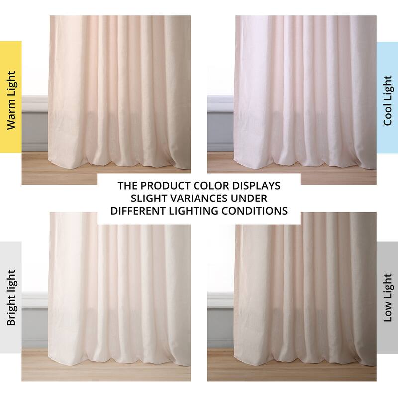 Exclusive Fabrics Signature French Linen Sheer Curtain (1 Panel) - On ...