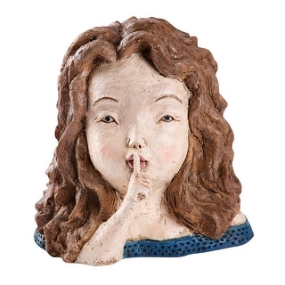 Art & Artifact Shhh! Girl Sculpture - Female Statue Motions for Quiet ...