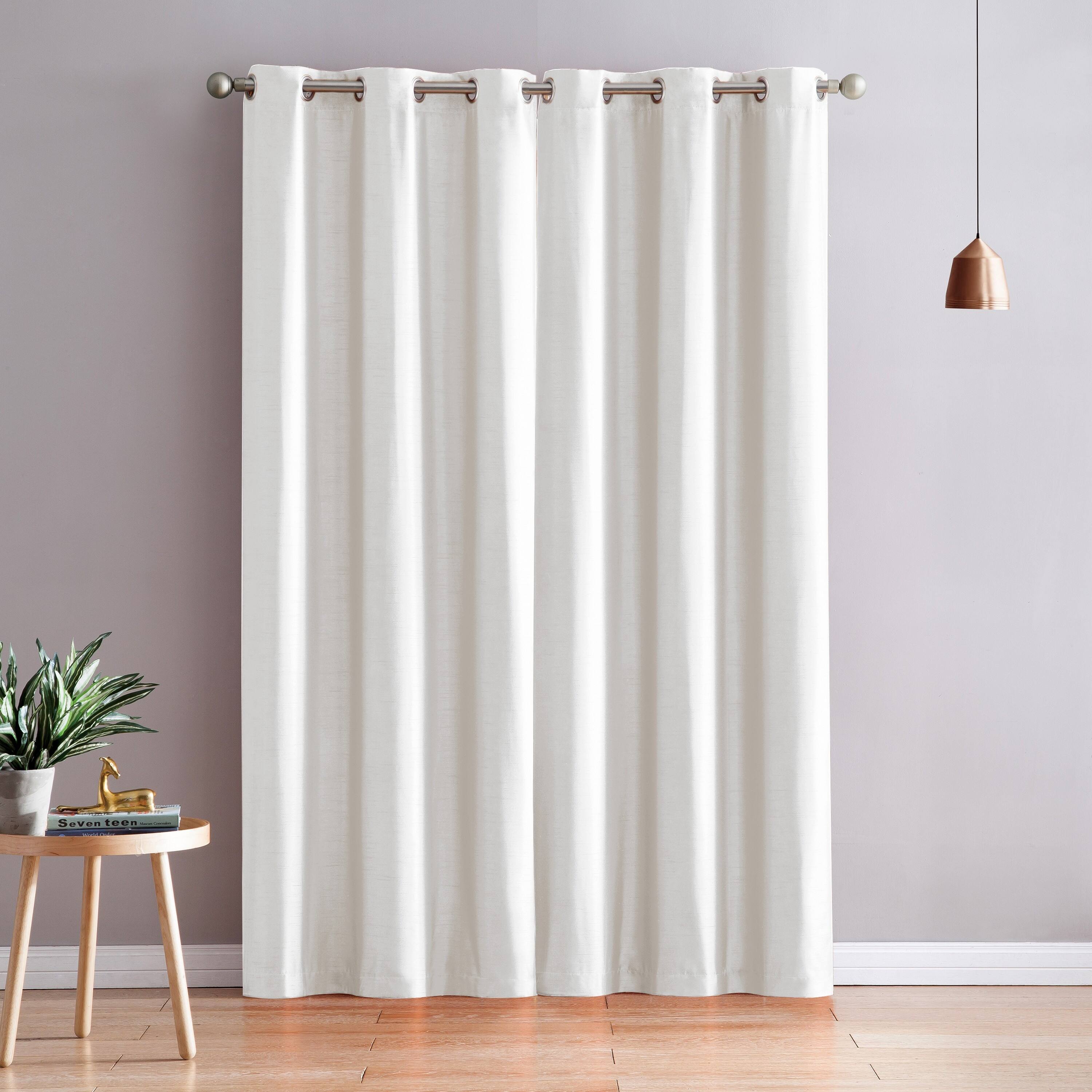 Vcny Home Aiden 2 Piece Solid Faux Silk Grommet Curtain Set 38 X 84
