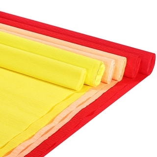 Crepe Paper 6 Rolls 7.5ft in 3 Colors (Red,Deep Champagne,Dark Yellow ...