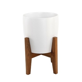 Chevron Ceramic Planter On Stand - Bed Bath & Beyond - 36557391