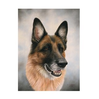 Steve Crockett 'Pet Portrait Of Dakota The German Shepherd' Canvas Art ...