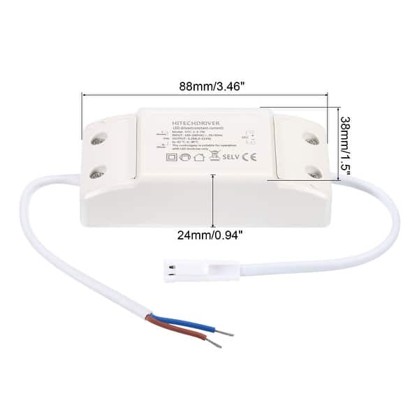 4-7W 280mA LED Driver, AC 100-240V Output 3-21V DC Male Connector - Bed ...