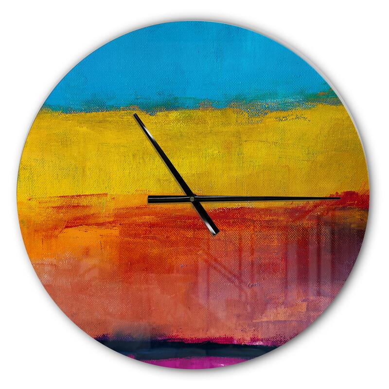 Designart 'Yellow Blue Orange in Abstract Painting background ...