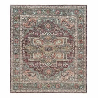 Shahbanu Rugs Wine Red Natural Dyes Heriz Revival Natural Wool Thick ...