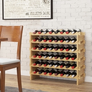 Solid Wood Floor Wine Rack in Natural Wood - Bed Bath & Beyond - 39137121