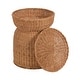 Kate and Laurel Thatch Rattan Side Table - 17x17x21 - Bed Bath & Beyond ...