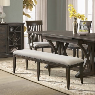 Grant Nailhead Trim Upholstered Dining Bench - Bed Bath & Beyond - 42253052