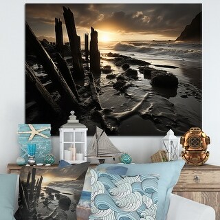 Designart "Beach Photo Oceanic Rhythms I" Nautical & Beach Canvas Art ...