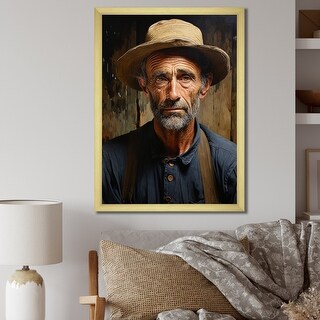 Designart "Farmhouse Farmer Portraits Ii I" Farm Framed Canvas Prints ...