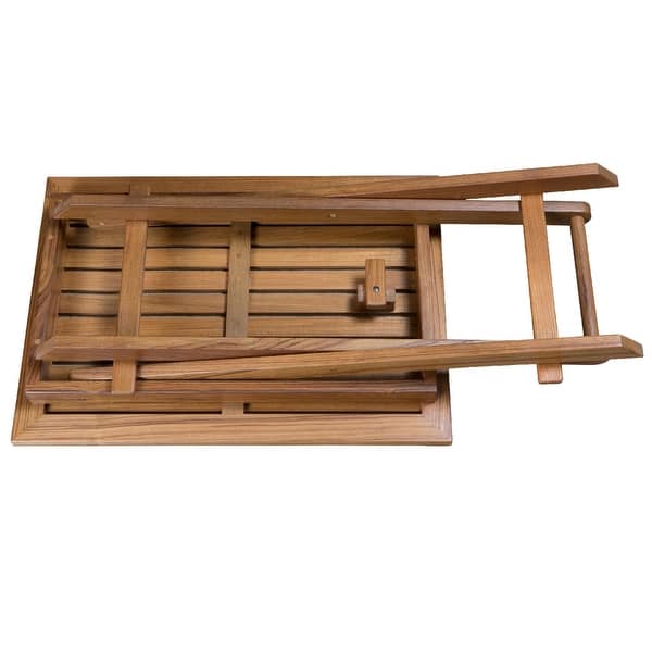 Teak Folding Slat Table - Bed Bath & Beyond - 31572765