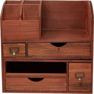 Adjustable Wooden Desk Organizer For Desktop - Bed Bath & Beyond - 42714673