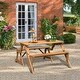 2-in-1 Transforming Interchangeable Wooden Picnic Table Bench - Bed ...