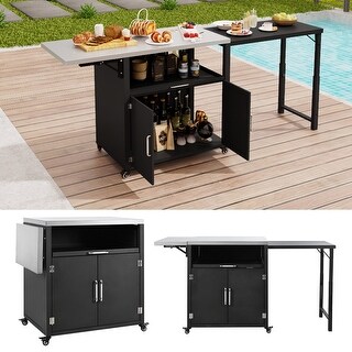 Versatile Outdoor Kitchen Cabinet with Foldable & Expandable Worktops ...