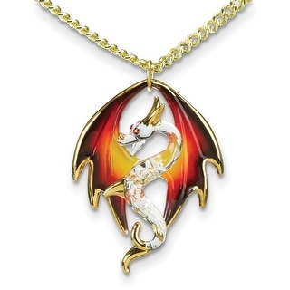 Glass Baron Dragon Handcrafted Glass Gold-Tone Necklace with 22k Gold ...