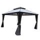 Kozyard Caesar Hardtop Gazebo with Steel Roof, Netting and Curtain ...
