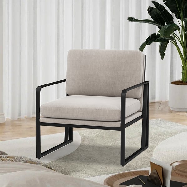 Accent Chairs, Living Room Chairs Linen Arm Chair Accent Chairs for ...