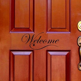 Welcome Decal Wall Door Removable Front Sticker Quote Decor 5" x 12 ...