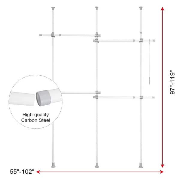 Double Clothing Rack, Adjustable Racks for Hanging Clothes, 2 Tier ...