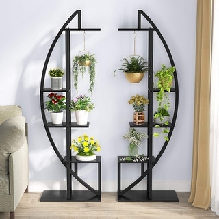 Metal/ MDF 5-tier Curved Plant Stand (Set of 2) - Bed Bath & Beyond ...
