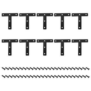 T Shape Bracket, 80x80x1mm Carbon Steel Mending Plates w Screws 16Pcs ...