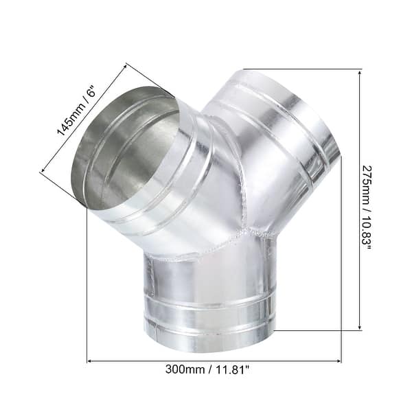 6 Inch 3 Way Duct Splitter Y Connector Air Vent Duct Hose Exhaust Pipe ...