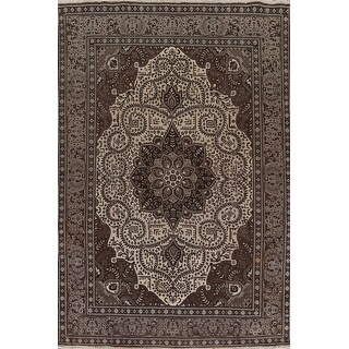 Vintage Traditional Ferdos Persian Area Rug Hand-knotted Wool Carpet ...