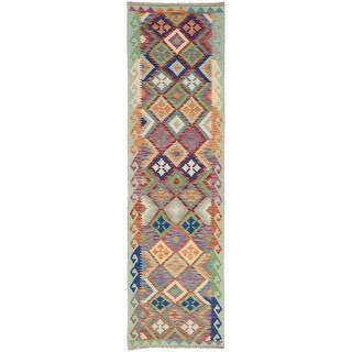 Turkish Boh Chic Brendon Hand-Woven Kilim Runner - 2'7'' x 9'9'' - 2'7 ...